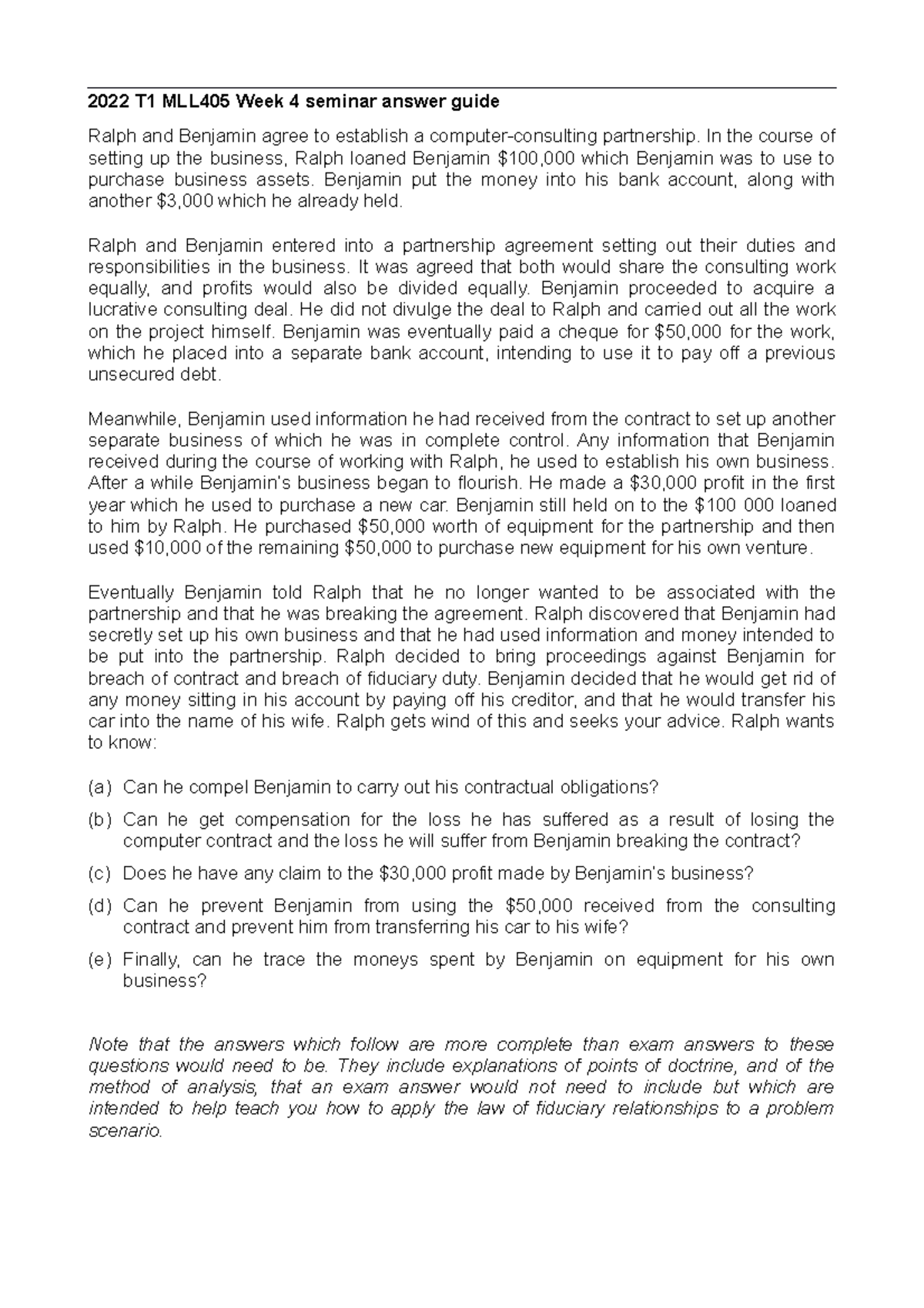 MLL405 T1 2022 Topic 4 post-seminar notes - 2022 T1 MLL405 Week 4 ...