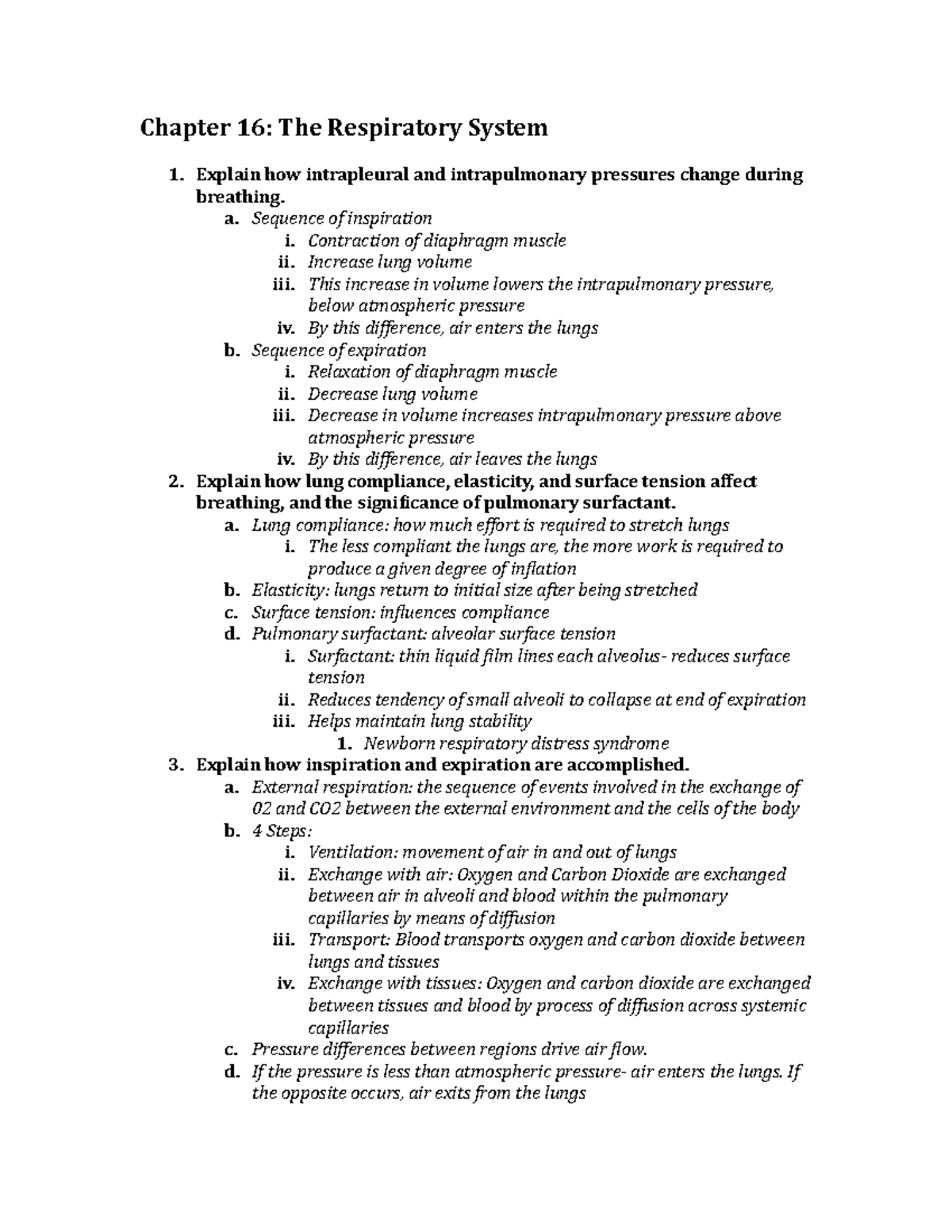 Unit 4 Objectives - Summary Fundamentals of Human Physiology - Chapter ...
