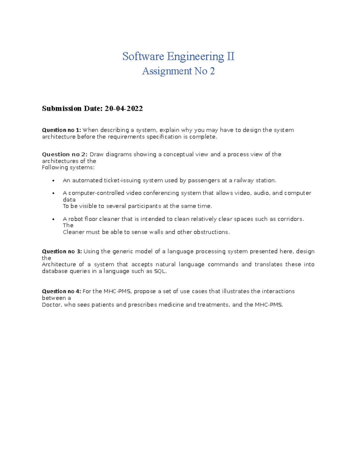 Assignment 2 Important Questions Related To Final Year Term Papers 