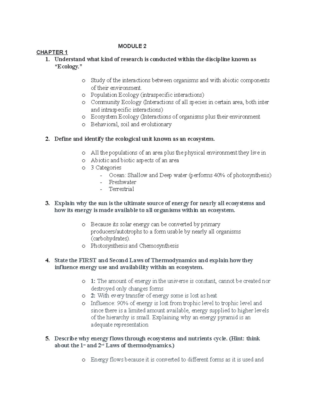 Bio Module 2 - Eva horne - MODULE 2 CHAPTER 1 Understand what kind of research is conducted ...