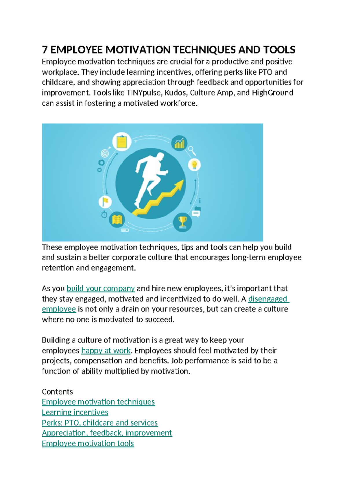 7 Employee Motivation Techniques AND - 7 EMPLOYEE MOTIVATION TECHNIQUES ...