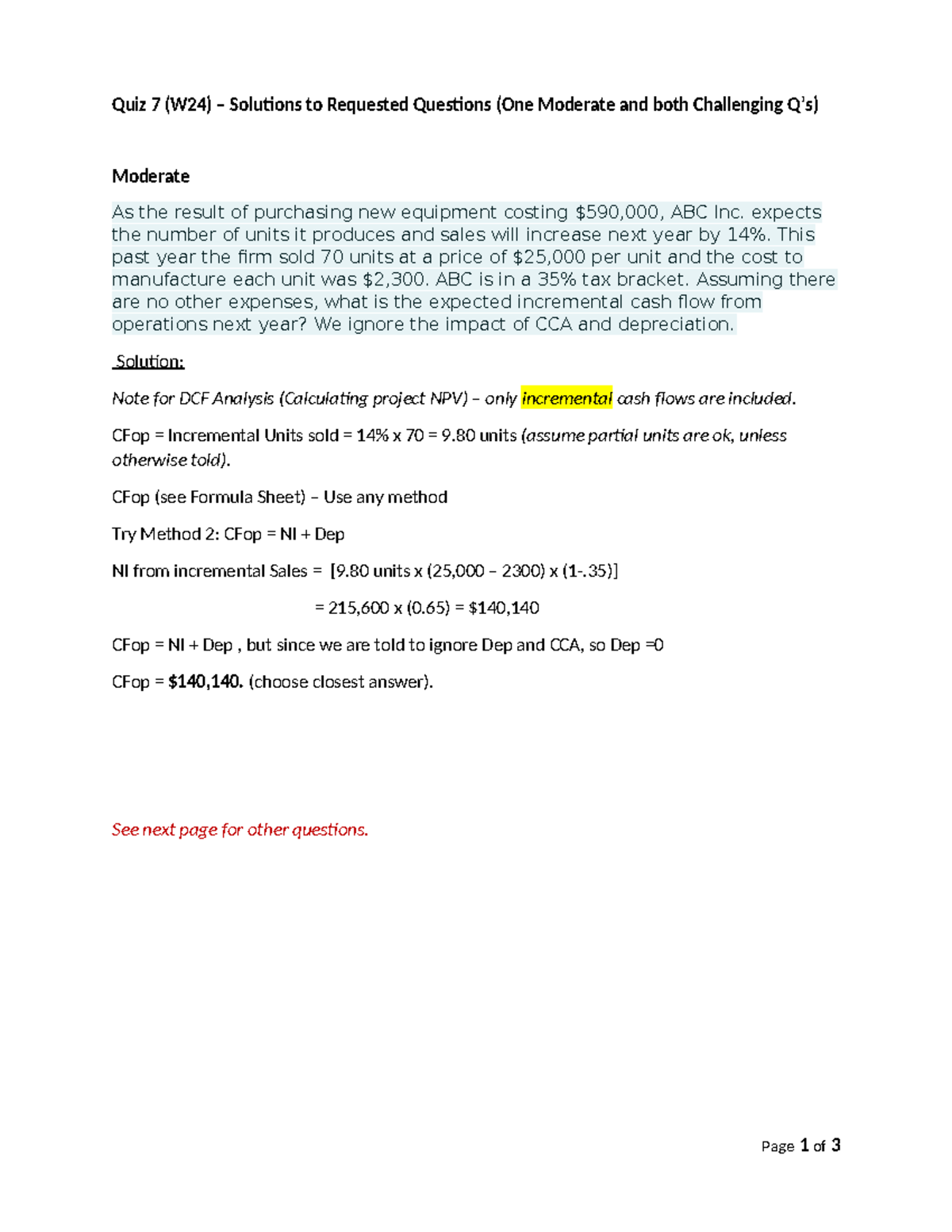 Quiz 7 Requested Questions (W24) - Detailed Solutions (updated March 12 ...