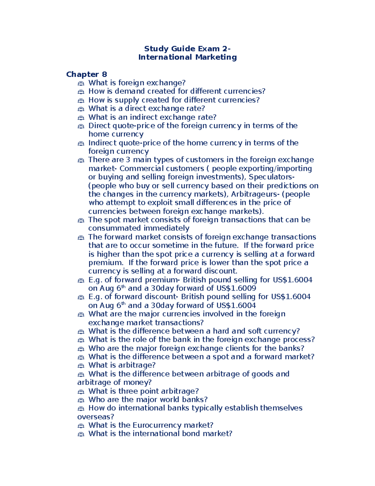 2nd Study Guide - Term: Spring 2021 - Study Guide Exam 2- International ...