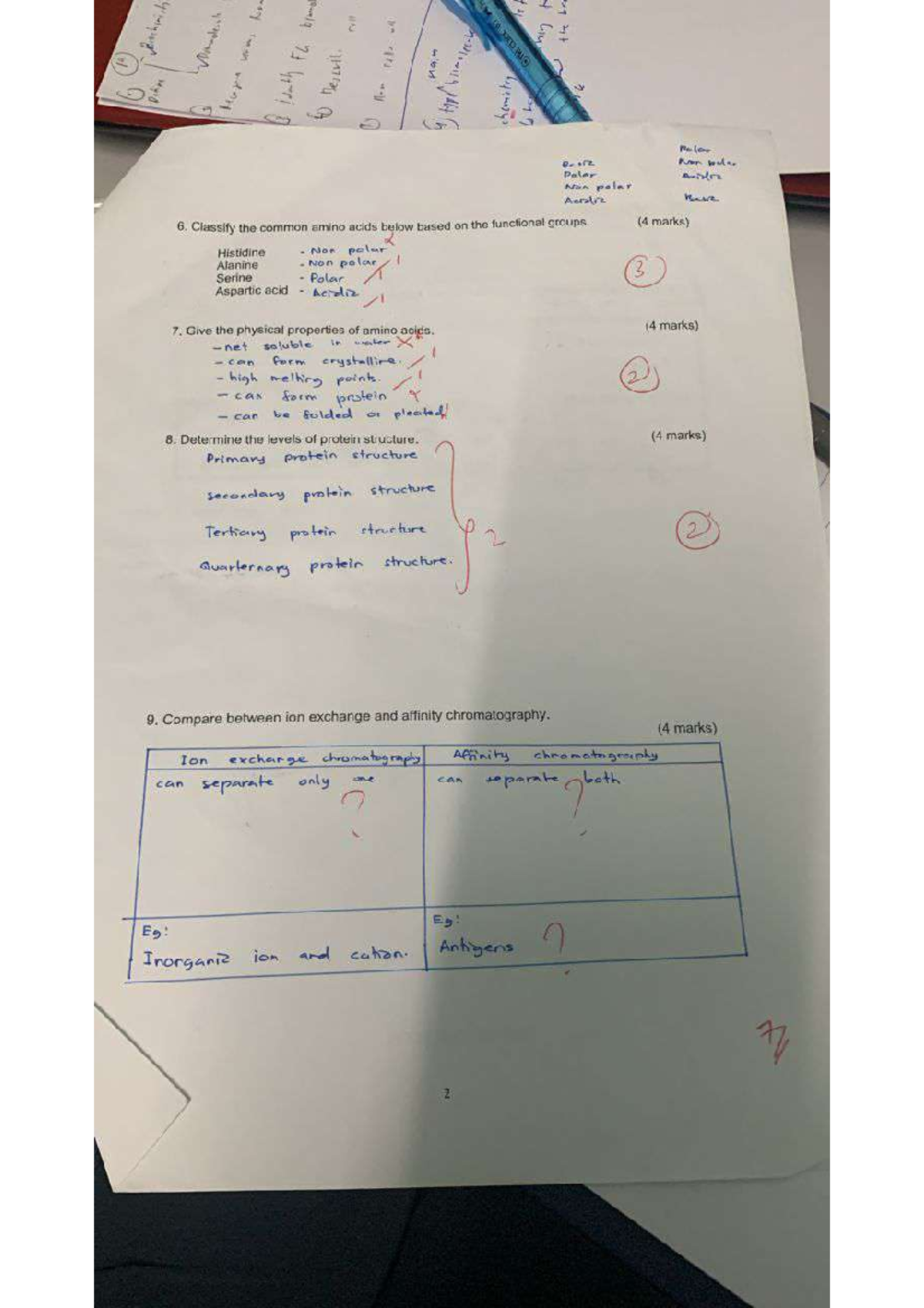 biochemistry test 1 - Principle of Biochemistry - Studocu