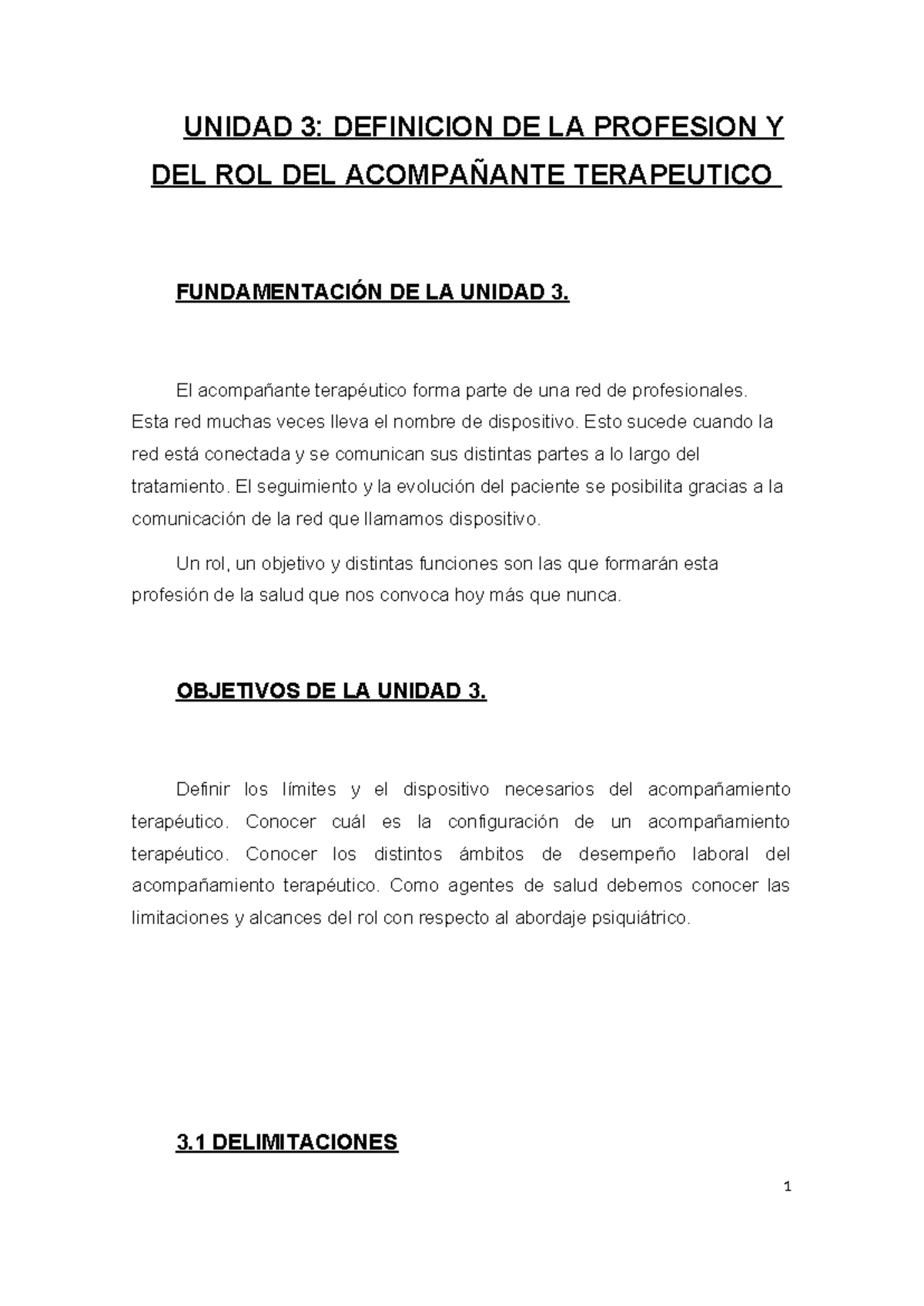 INT - ididid - UNIDAD 3: DEFINICION DE LA PROFESION Y DEL ROL DEL ...