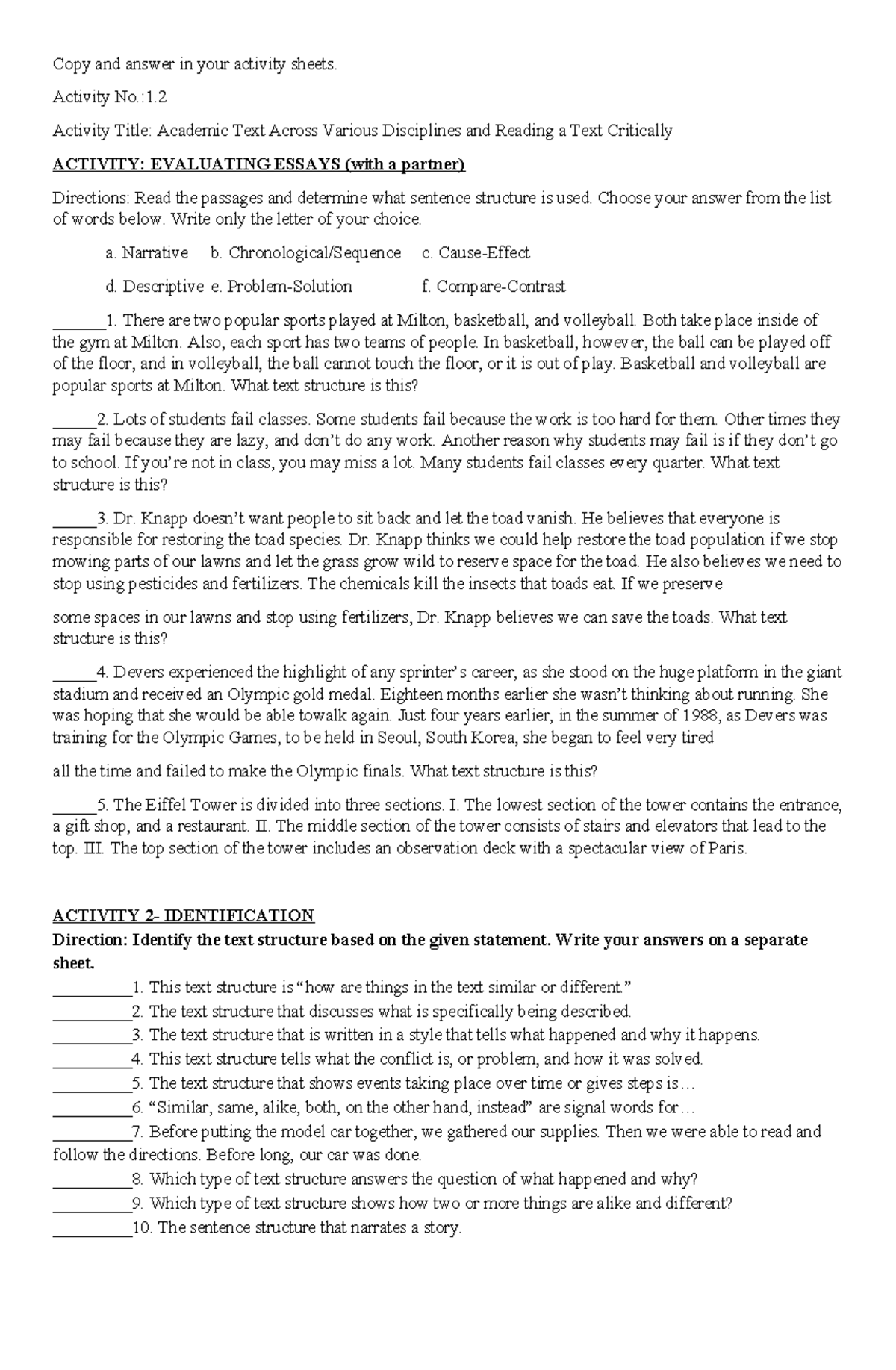 Activity 1.2- EAPP - This will serve as a study guide. - Copy and ...