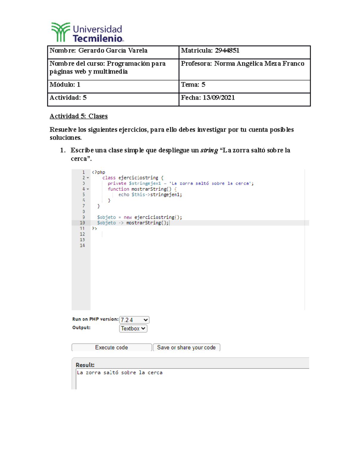 Actividad 5 Programación para páginas web y multimedia - Nombre ...