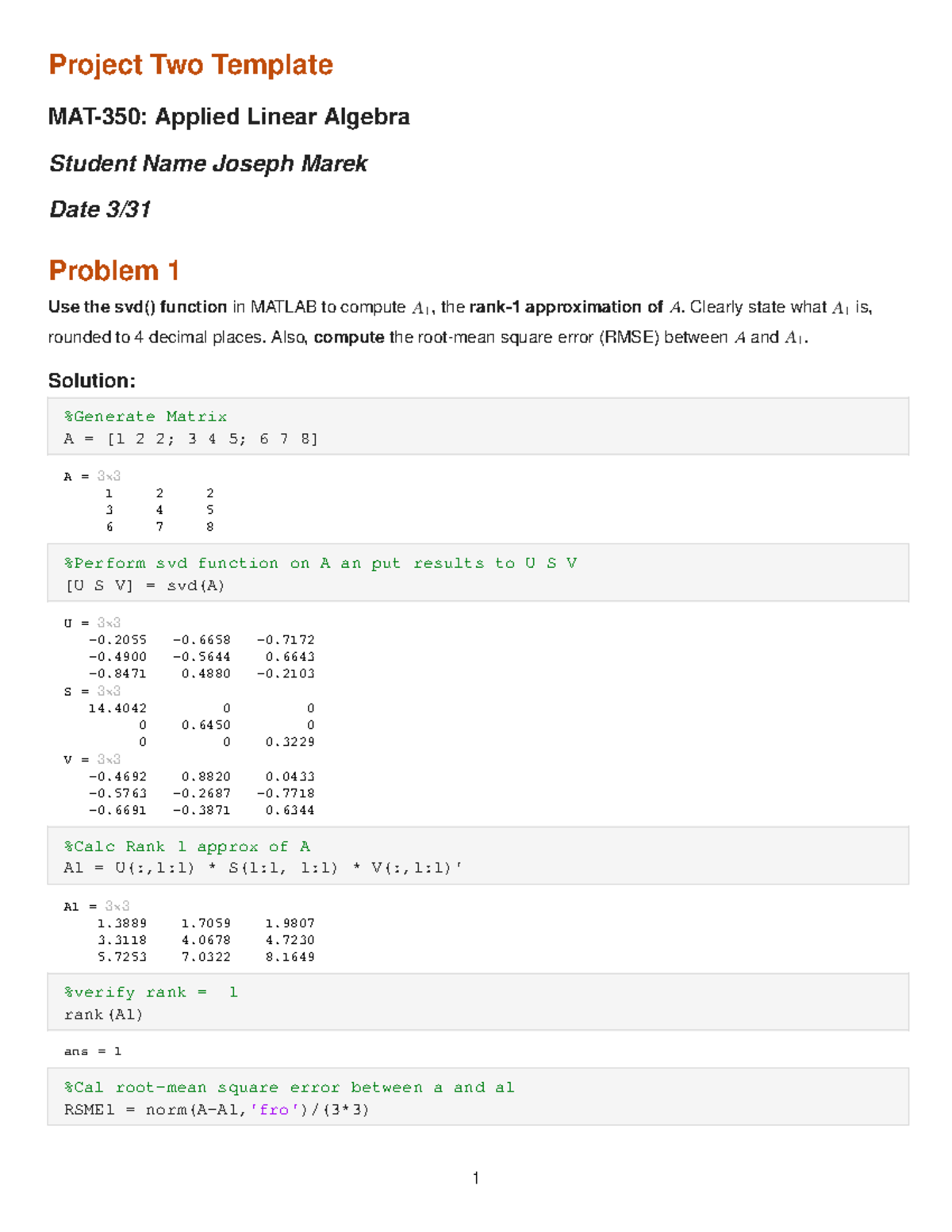Project two - p2 it145 - Project Two Template MAT-350: Applied Linear Algebra Student Name ...