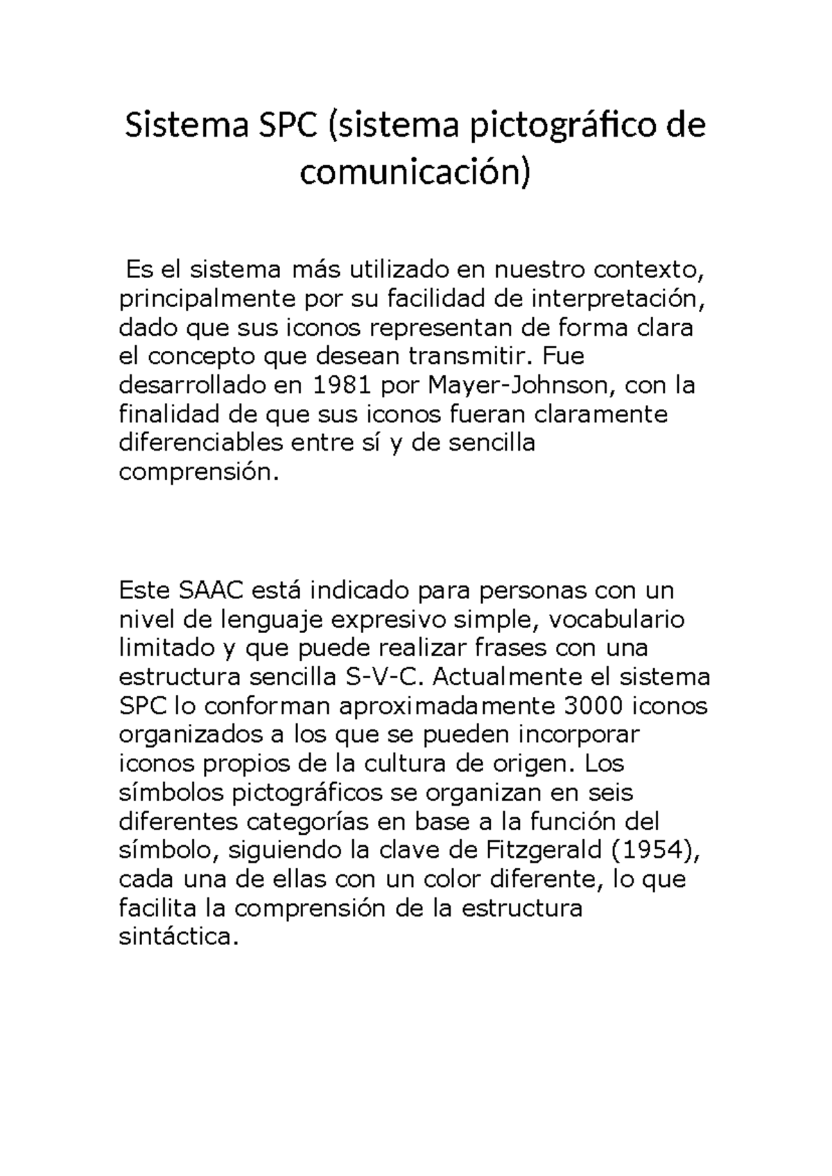 Documento - Apuntes - Sistema SPC (sistema pictográfico de comunicación ...