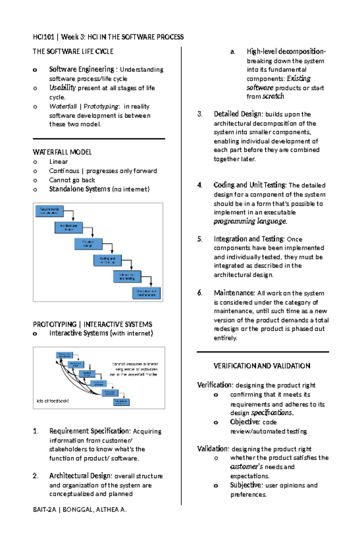 HCI101 - WEEK 3 - lecture notes on HCI for week 3 - THE SOFTWARE LIFE ...