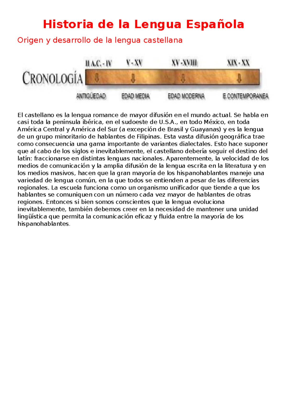 Historia de la Lengua Española - Historia de la Lengua Española Origen ...