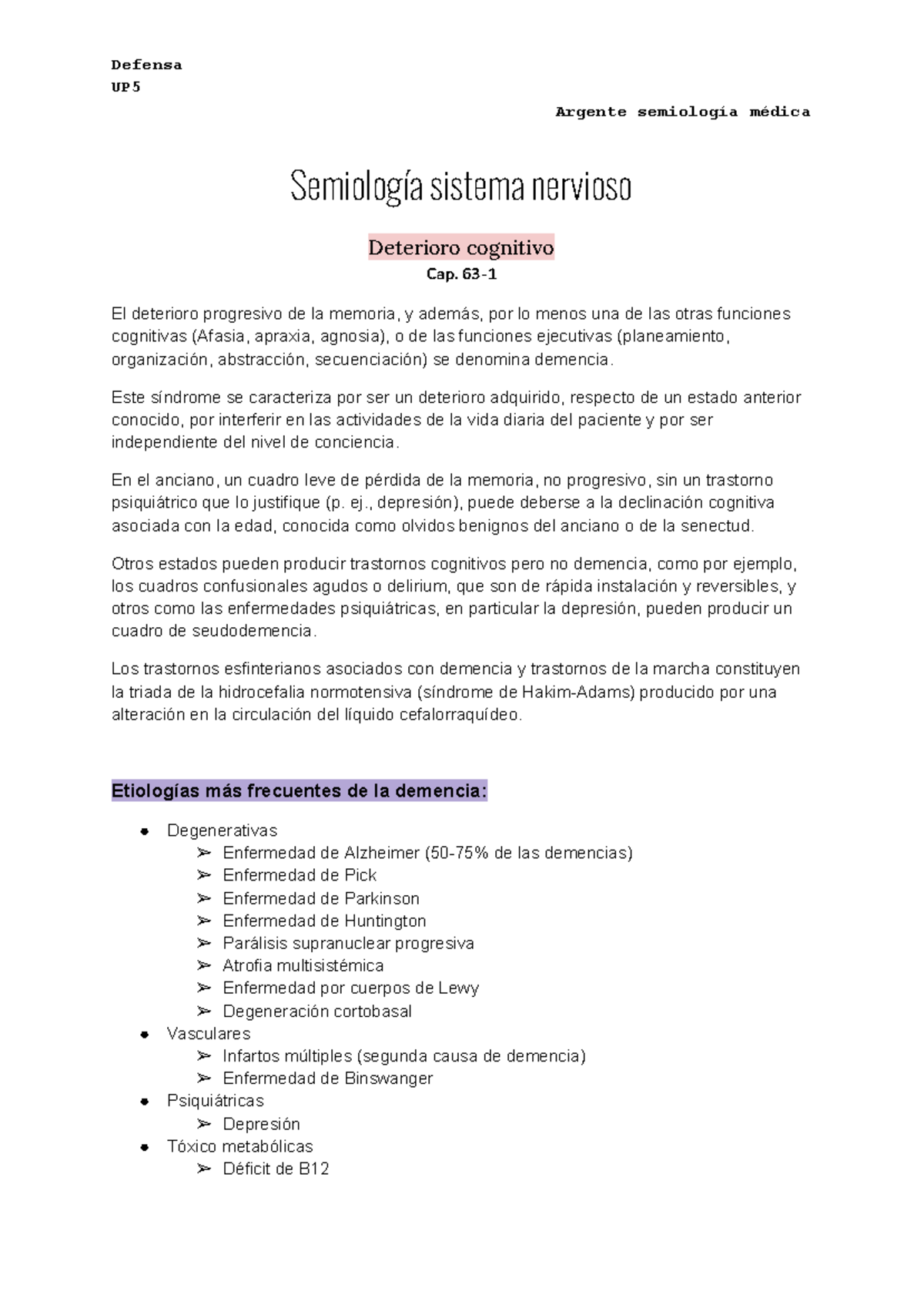 Semiología neuro - UP Argente semiología médica Semiología sistema ...