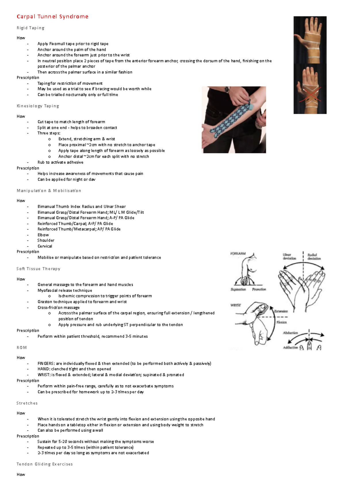 Elbow, Wrist & Hand Lab Notes - Carpal Tunnel Syndrome Rigid Taping How ...