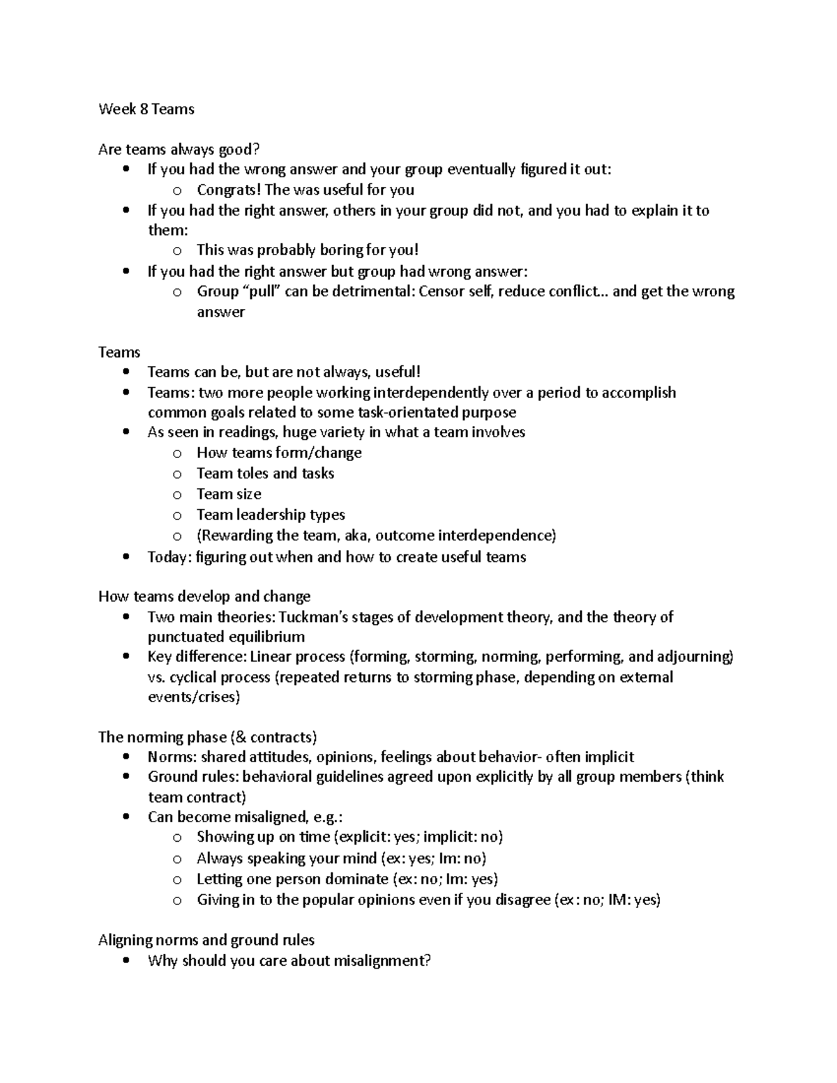 Week 8 Teams - MGT 325 - MSU - Studocu