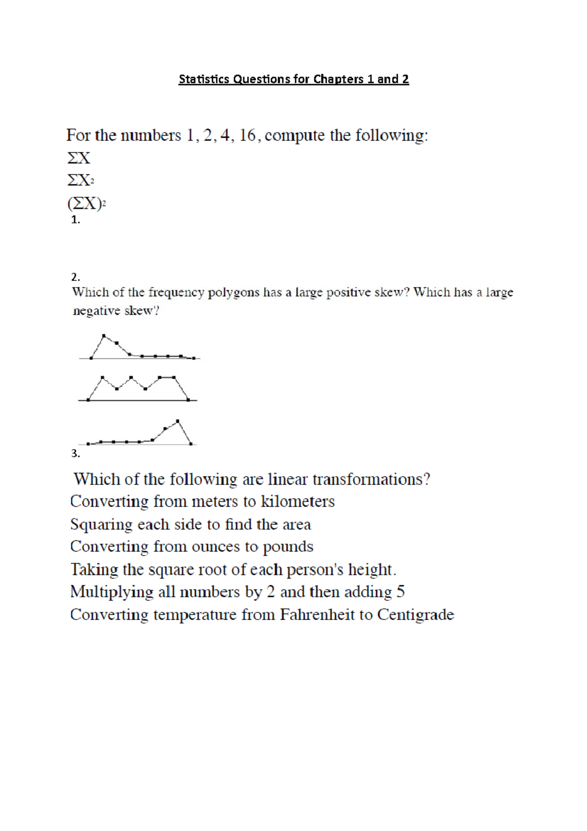 Stat Questions Test Stats In Computational Maths Statistics