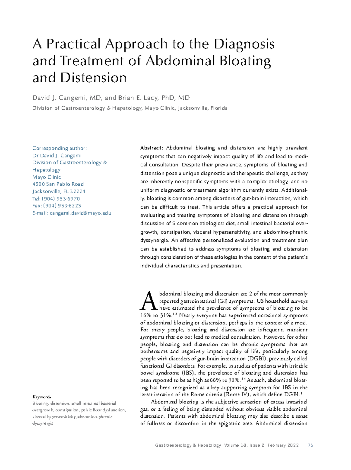 A Practical Approach to the Diagnosis and Treatment of Abdominal ...