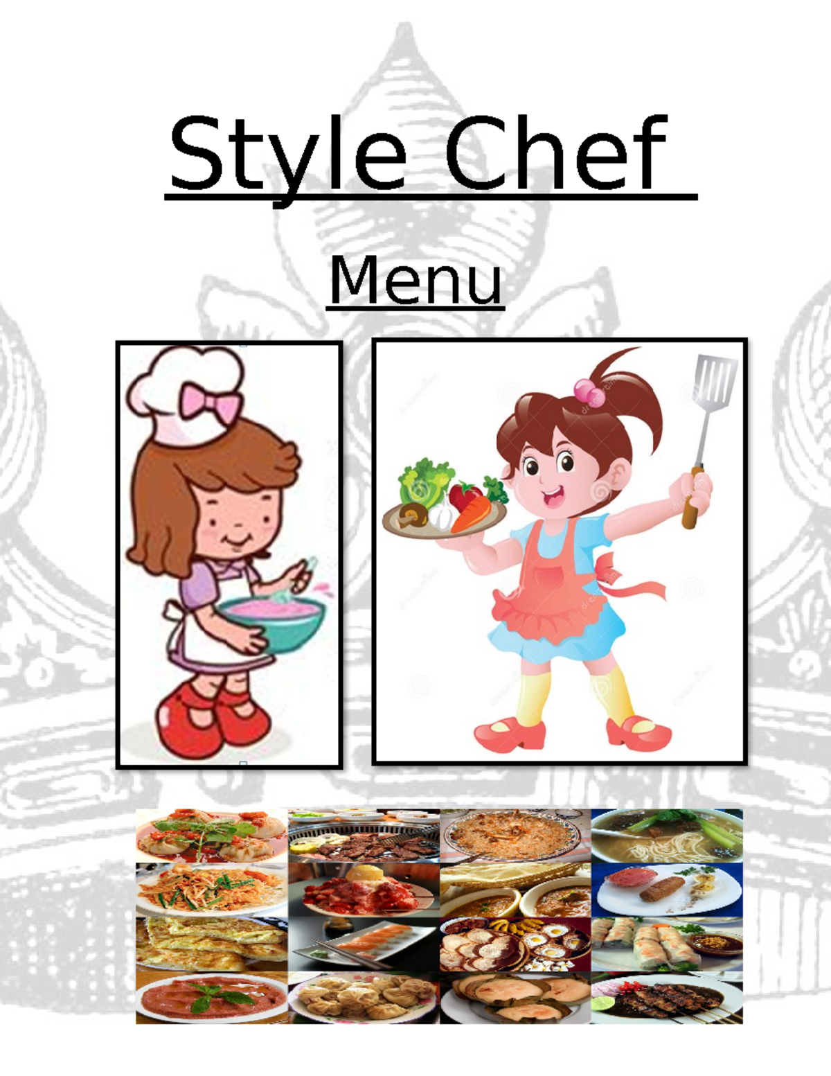 Style Chef - Food menu - Style Chef Menu Appetizers: Crostini- A crispy ...