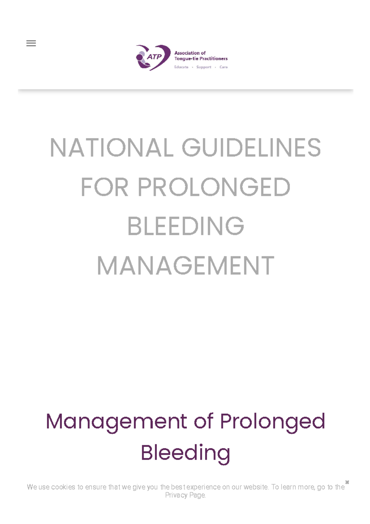 Bleeding Guidelines - Lingual frenectomy - NATIONAL GUIDELINES FOR ...