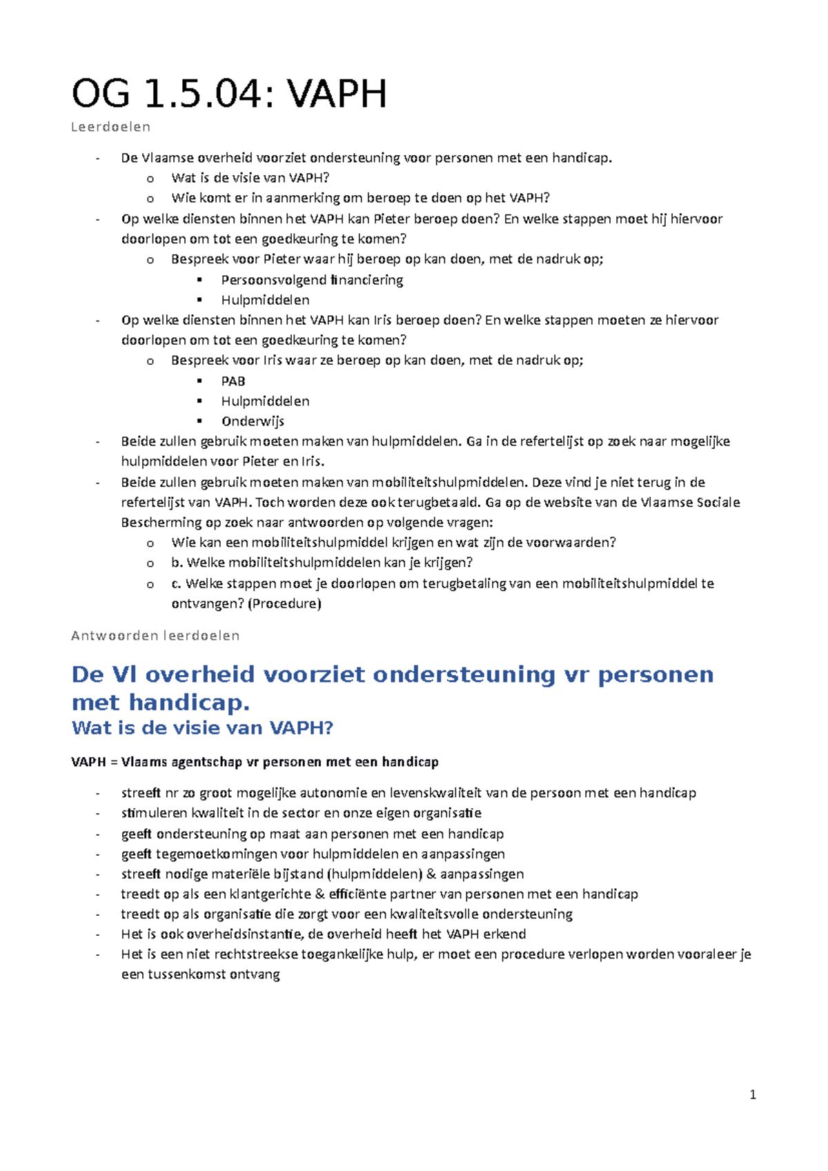 OG 1.5.04 VAPH - OG 1.5.04 VAPH /// vlaams agentschap vr personen met ...