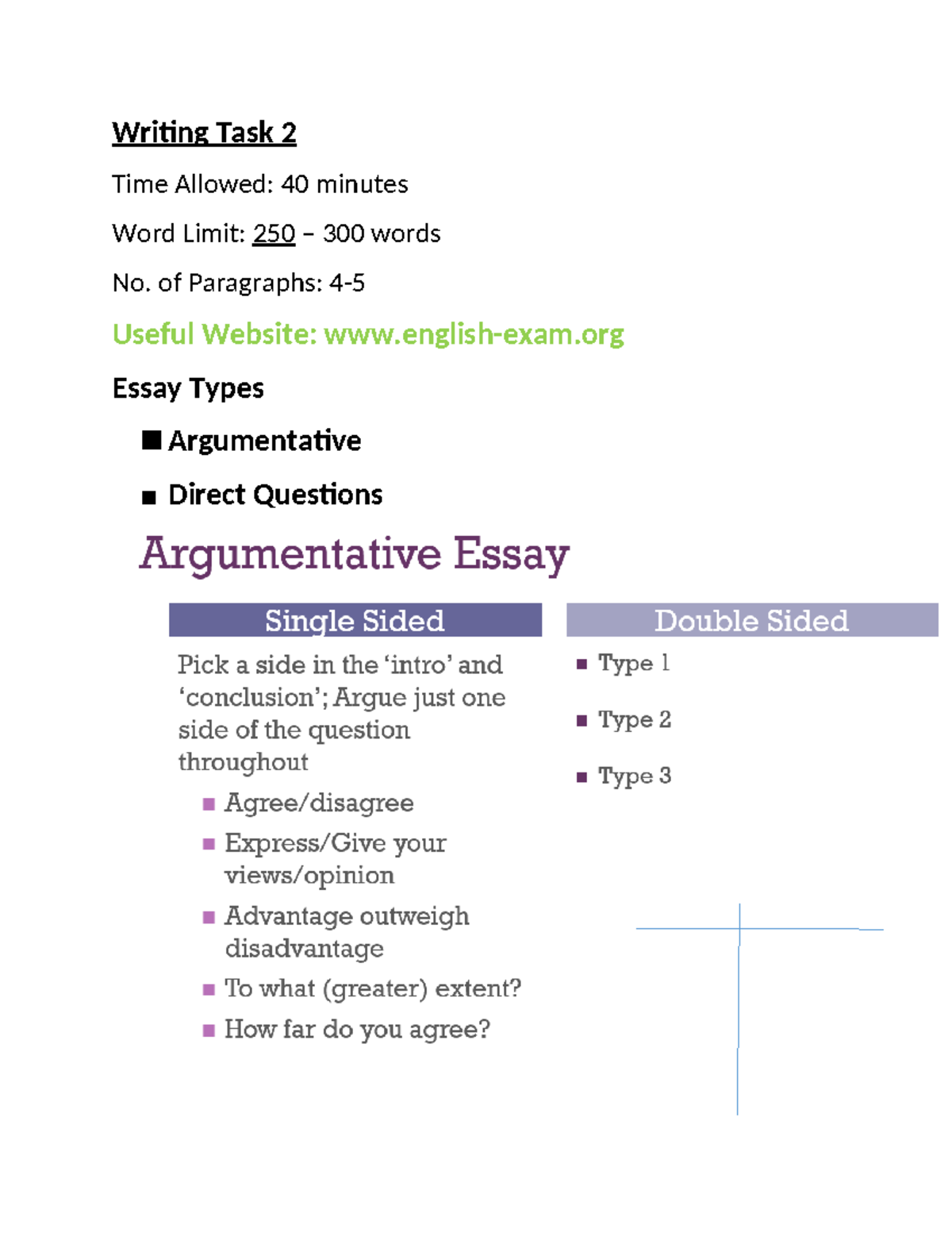 Writing Task 2 Lecture Notes - Writing Task 2 Time Allowed: 40 minutes ...