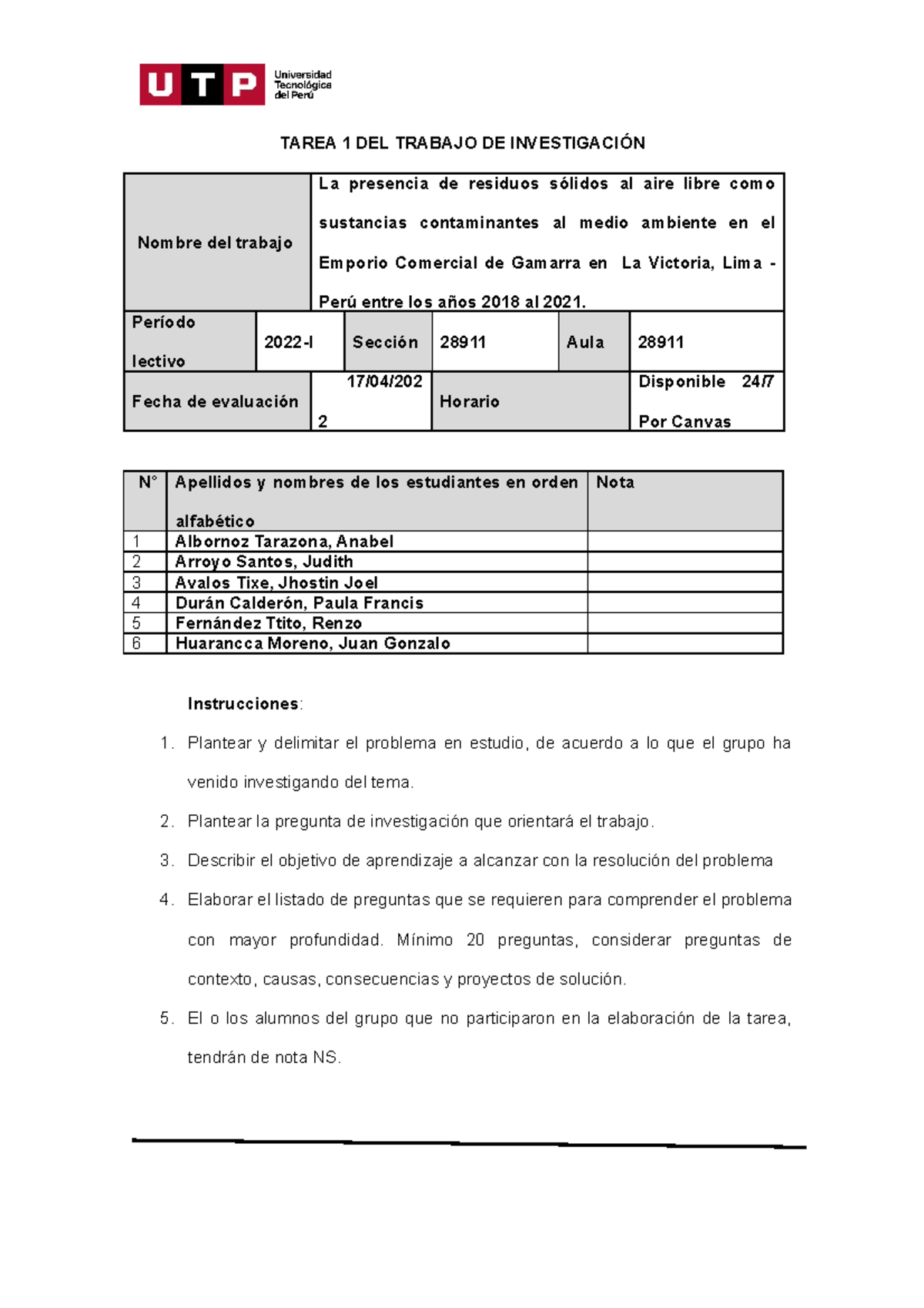 Tarea 1 - Delimitación del tema de investigación, pregunta, objetivo ...