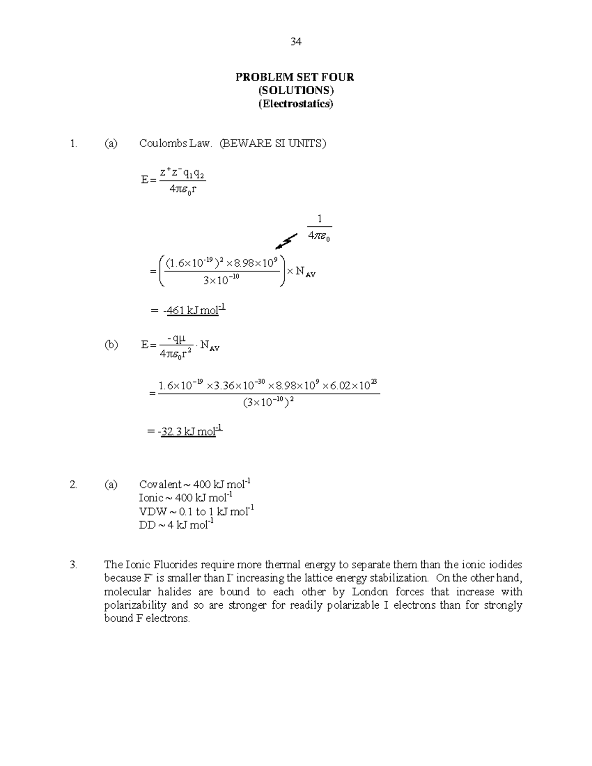 Sol4-2008 - Solutions to problem sets - 34 PROBLEM SET FOUR (SOLUTIONS ...