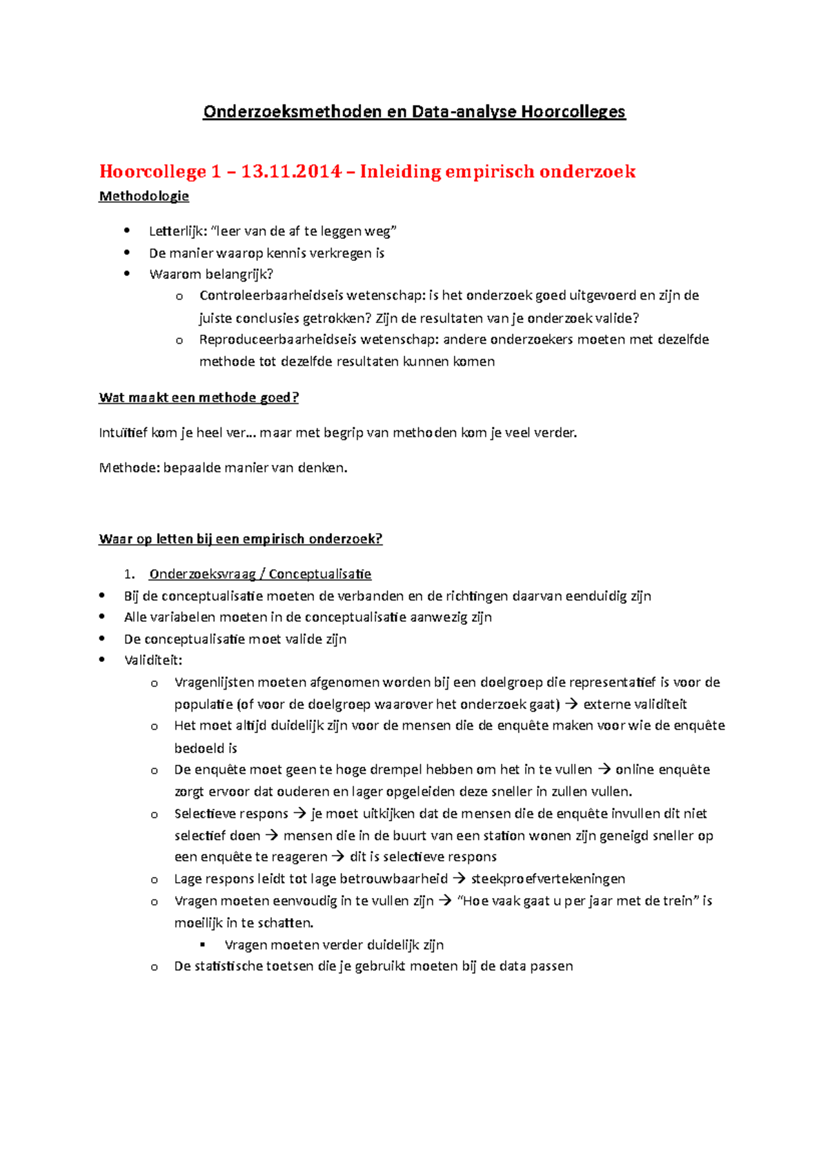 Samenvatting Onderzoeksmethode en data-analyse: compleet ...