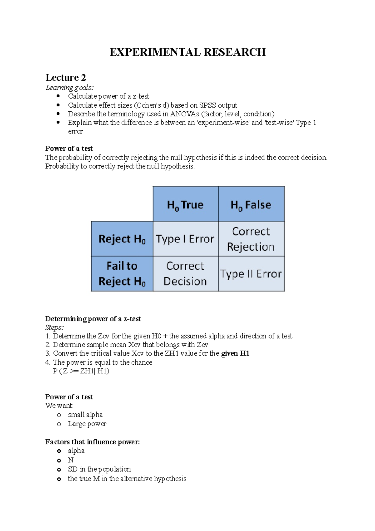 Experimental Research summary - EXPERIMENTAL RESEARCH Lecture 2 ...