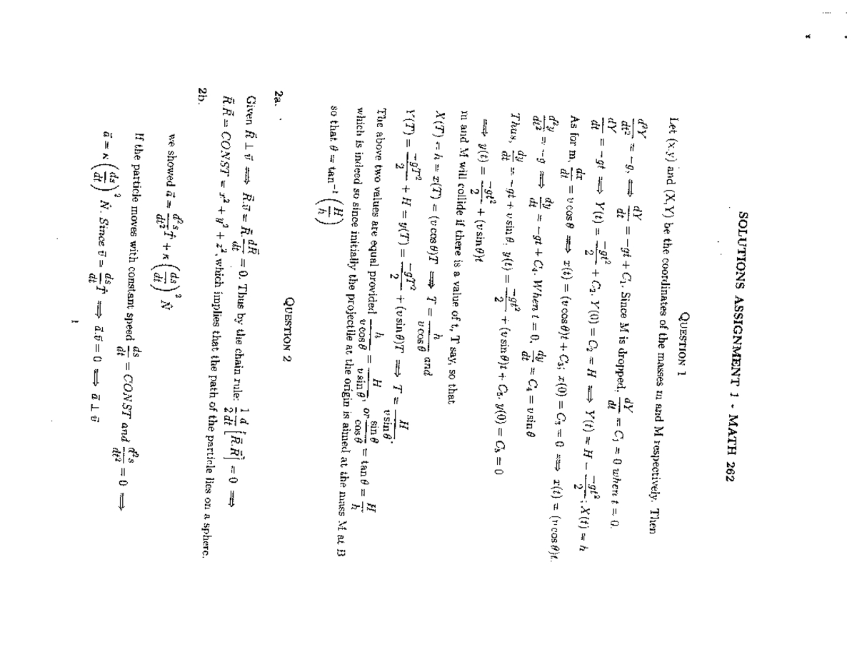 Math 262 solutions - MATH 262 - McGill - Studocu