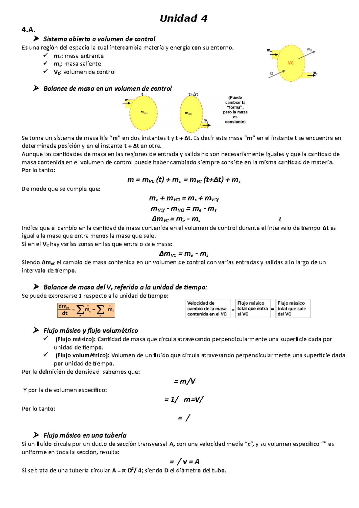 Unidad 4 - ... - Unidad 4 4. Sistema abierto o volumen de control Es ...