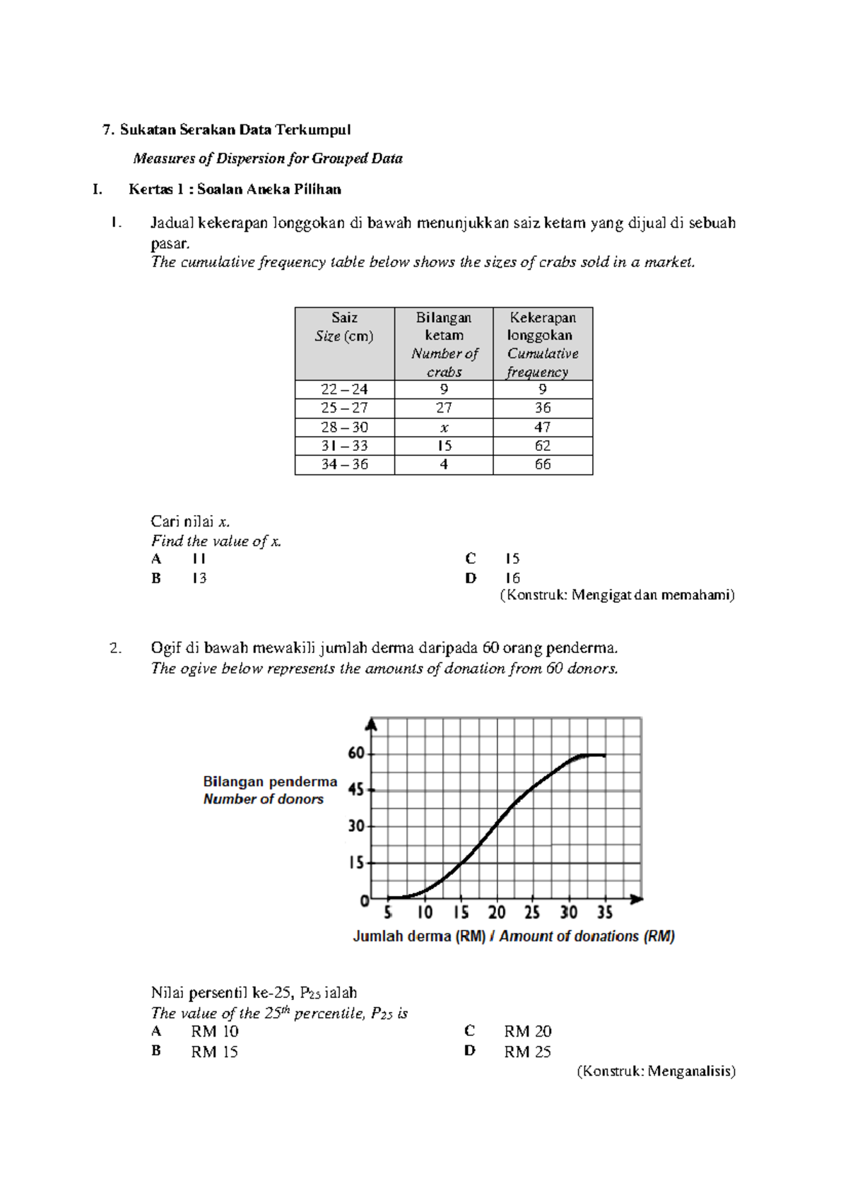 F5 Chapter 7 Qs - 。jsdufi - 7. Sukatan Serakan Data Terkumpul Measures of Dispersion for Grouped ...