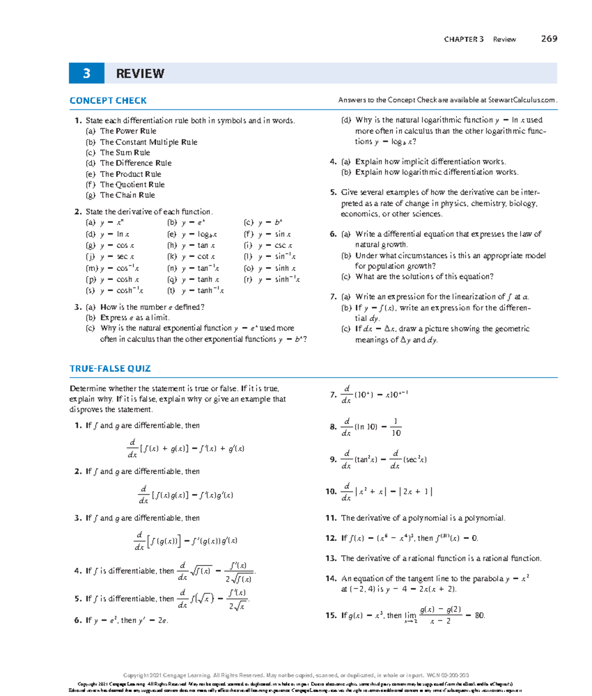 Textbook Review - ####### CHAPTER 3 Review 269 3 REVIEW ####### CONCEPT ...