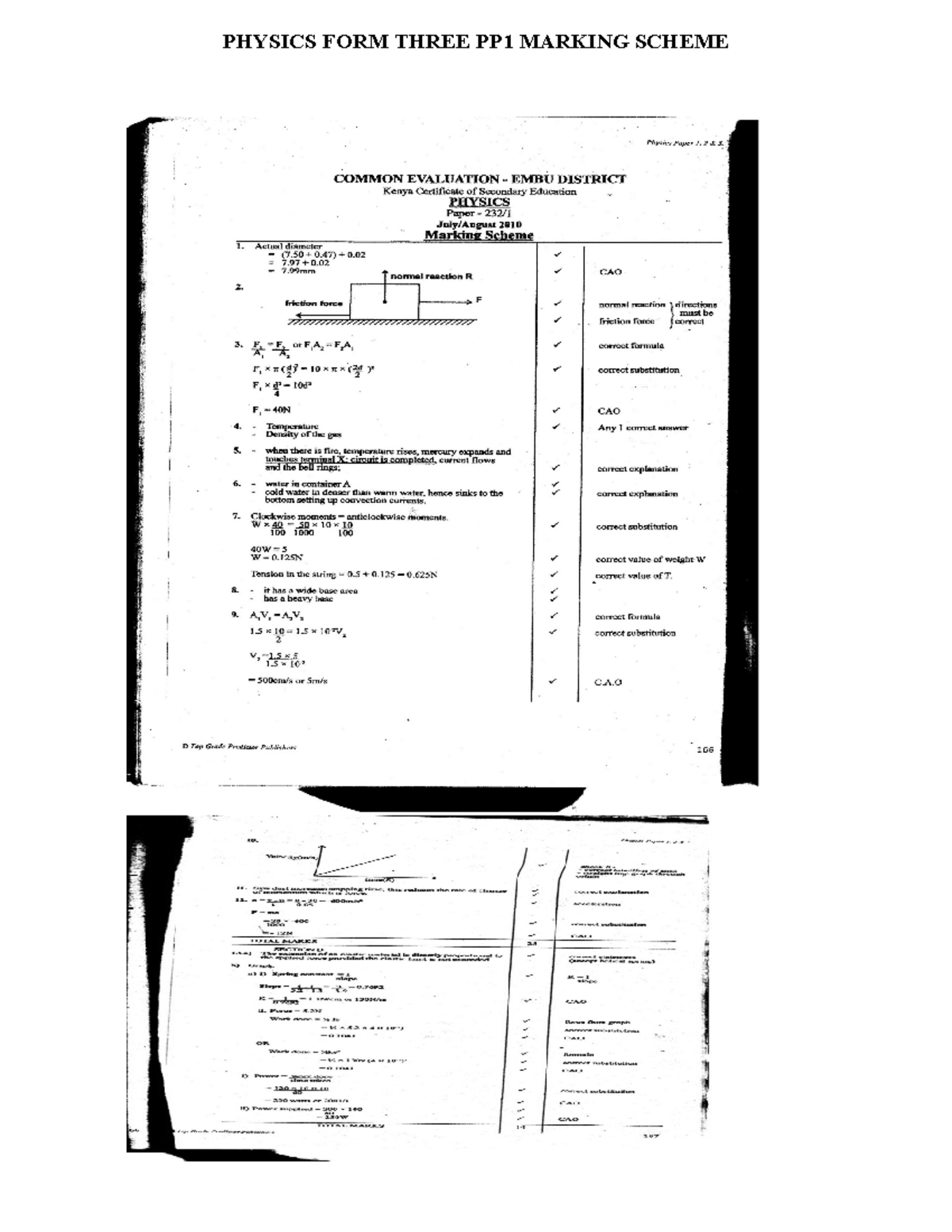 Physics FORM 3 P1 Marking Schem 1 - PHYSICS FORM THREE PP1 MARKING ...