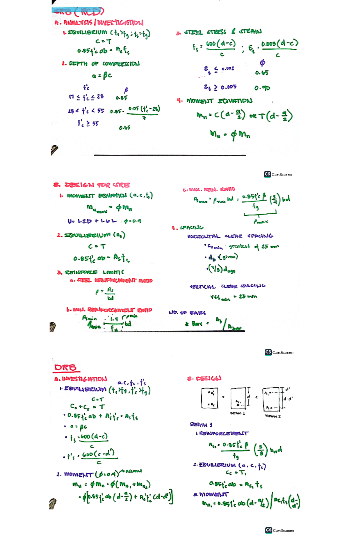 RCD - RCD formulas - (RCD) A. ANALYSIS INVESTICATION b. EQUILIBRIUM 3 ...