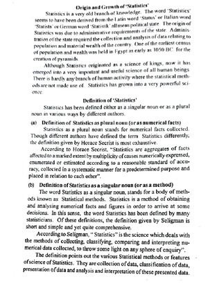 Meaning importance and limitation of statistics - Quantitative Techniques - Studocu