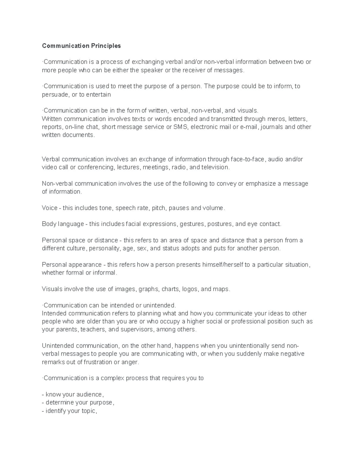 Communication Principles - Communication Principles ·Communication is a ...