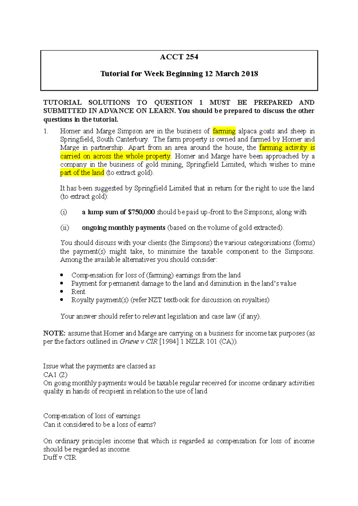 3 Tutorial - ACCT 254 Tutorial for Week Beginning 12 March 2018 ...