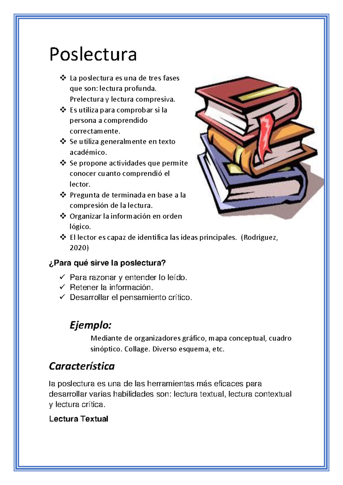 Poslectura - Poslectura La poslectura es una de tres fases que son ...