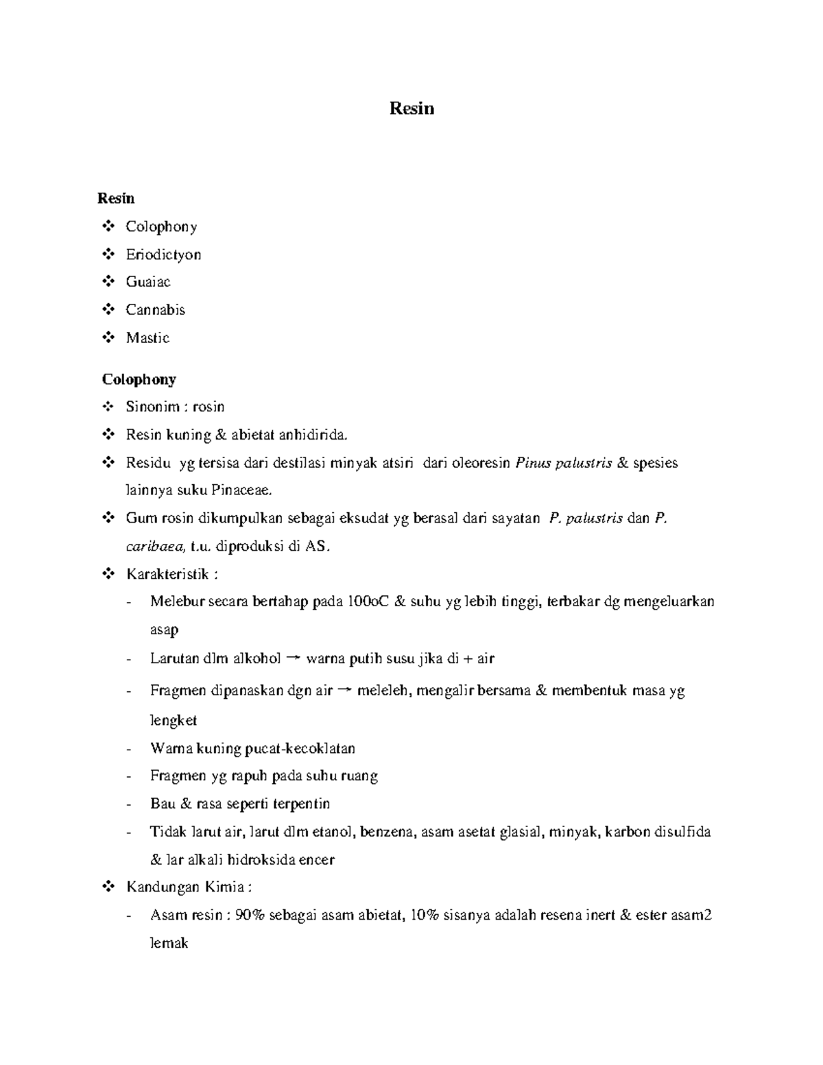 tentang Resin 2 - Resin Resin Colophony Eriodictyon Guaiac Cannabis ...