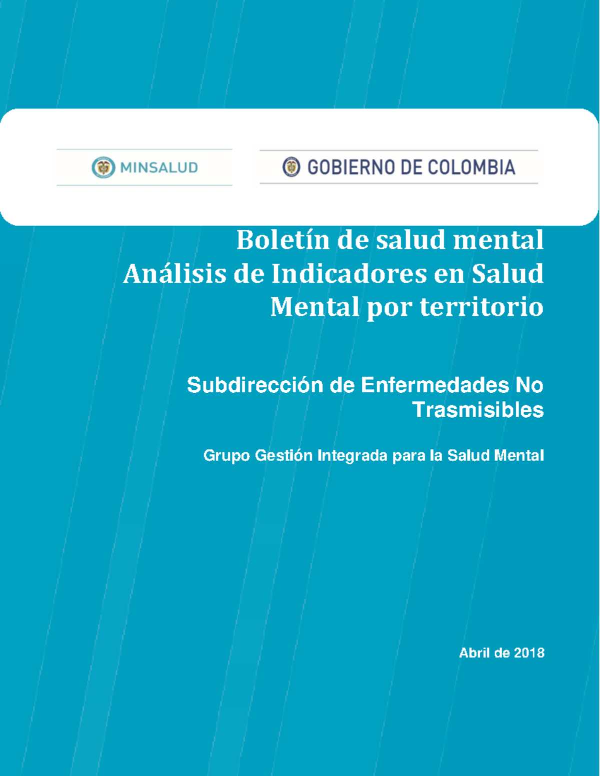 Boletin onsm abril 2018 - Boletín de salud mental Análisis de ...