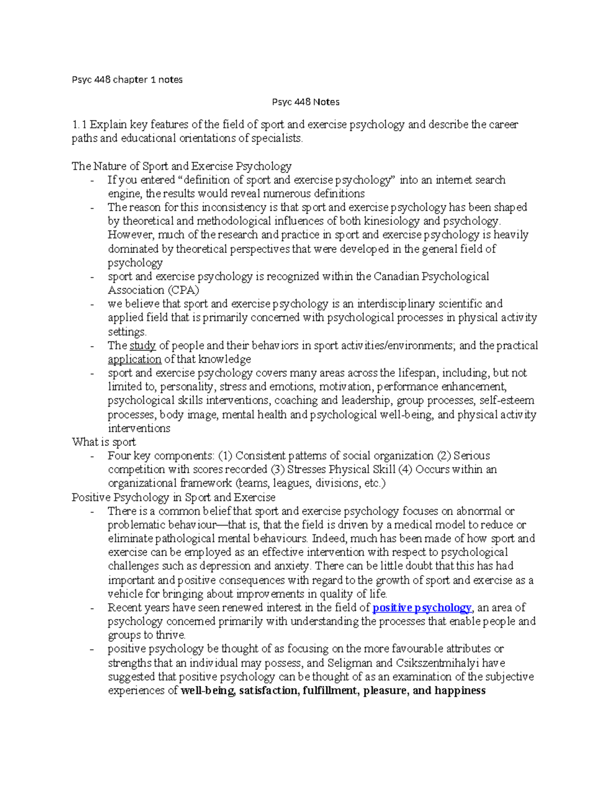 Psyc 448 chapter 1 notes - Psyc 448 chapter 1 notes Psyc 448 Notes 1 ...