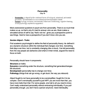 PSY 101 Lecture Notes - Biology of Psychology - [PSY 101] Introduction ...