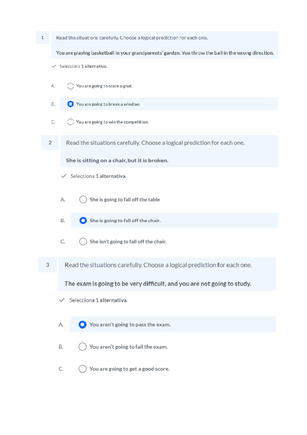 Week 15 - Pre-Task Quiz Grammar Week 15 - 1 Read the situations ...