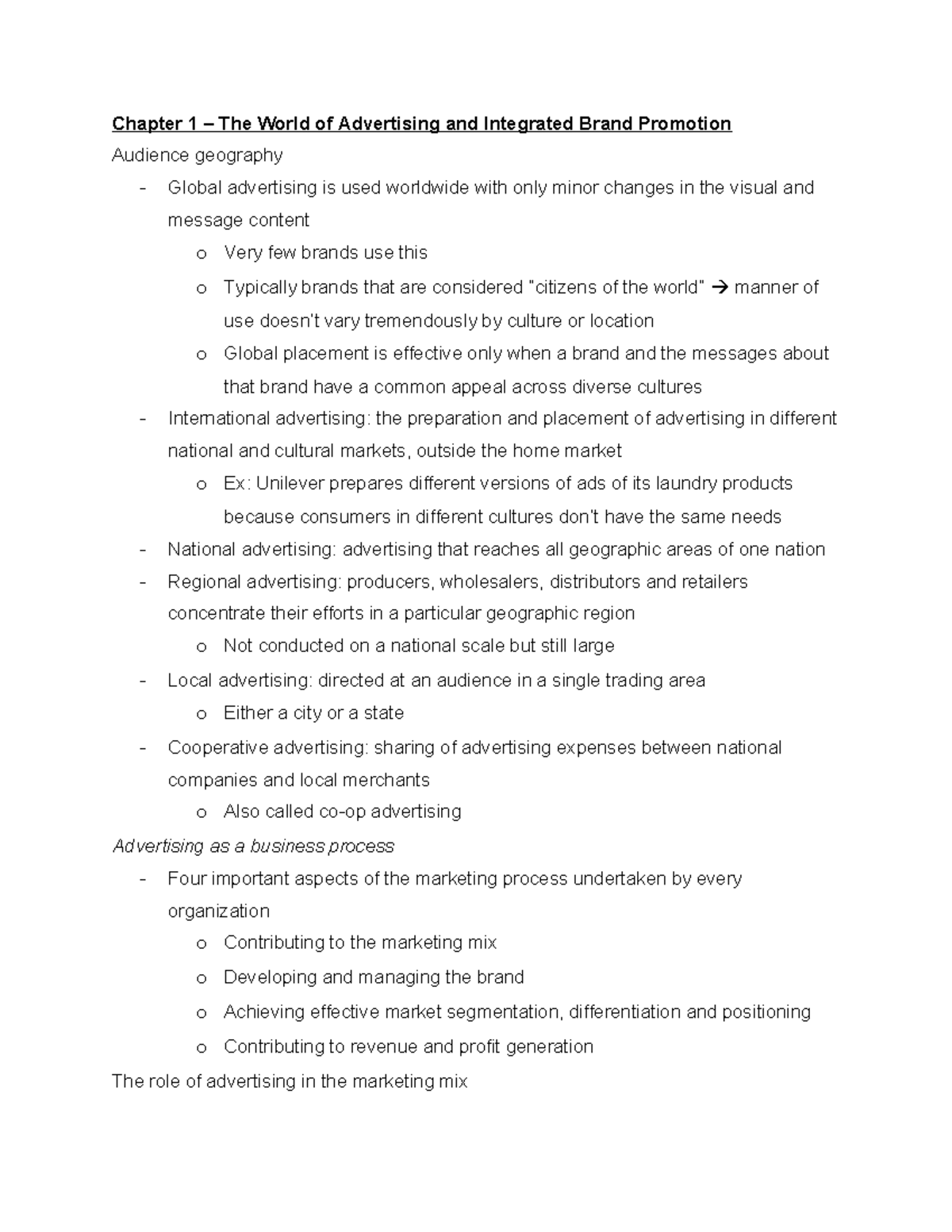 Chapter 1 – The World of Advertising and Integrated Brand Promotion ...