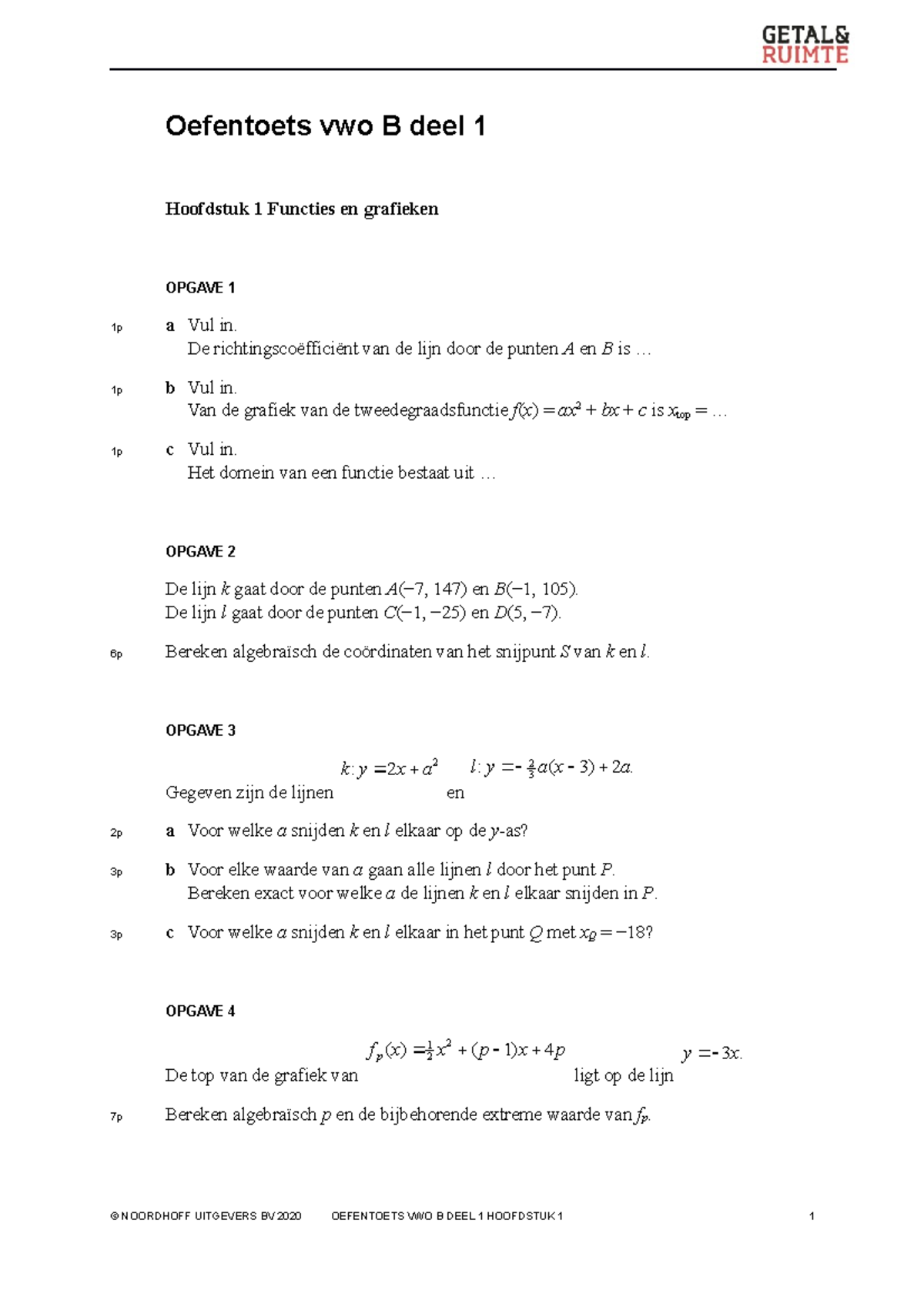 Oefentoets+h1 - Oefentoets Wiskunde werkstuk verslag Engels antwoorden ...