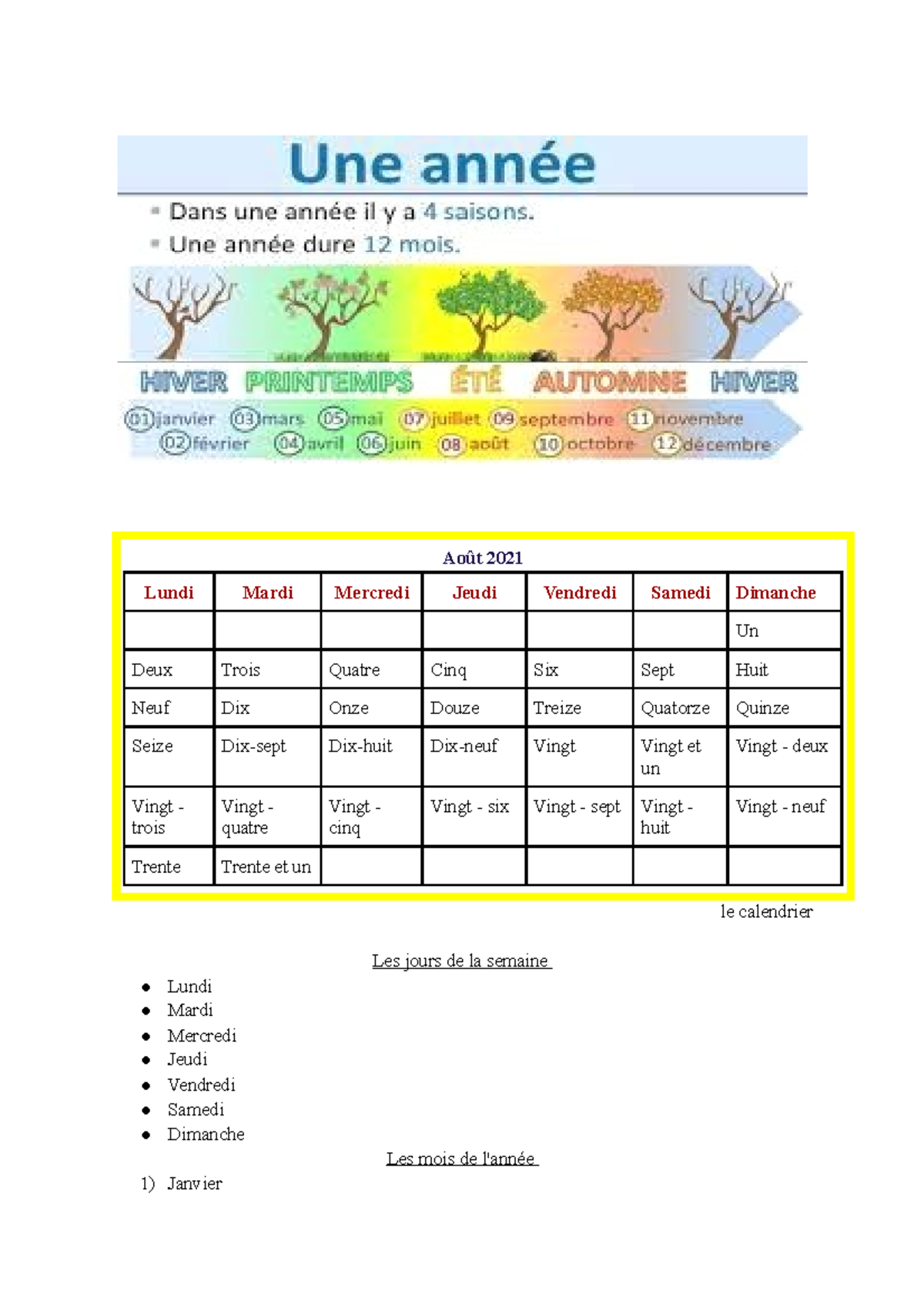 Classe 10 août 2021 - jh ffbbhfbeb - Août 2021 Lundi Mardi Mercredi ...