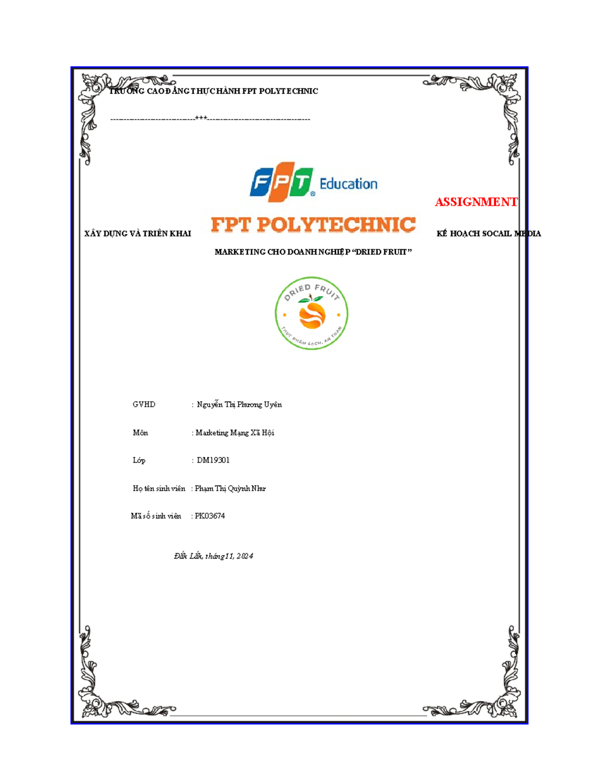 ASM Marketing Mạng Xã Hội - Phạm Thị Quỳnh Như - TRƯỜNG CAO ĐẲNG THỰC ...