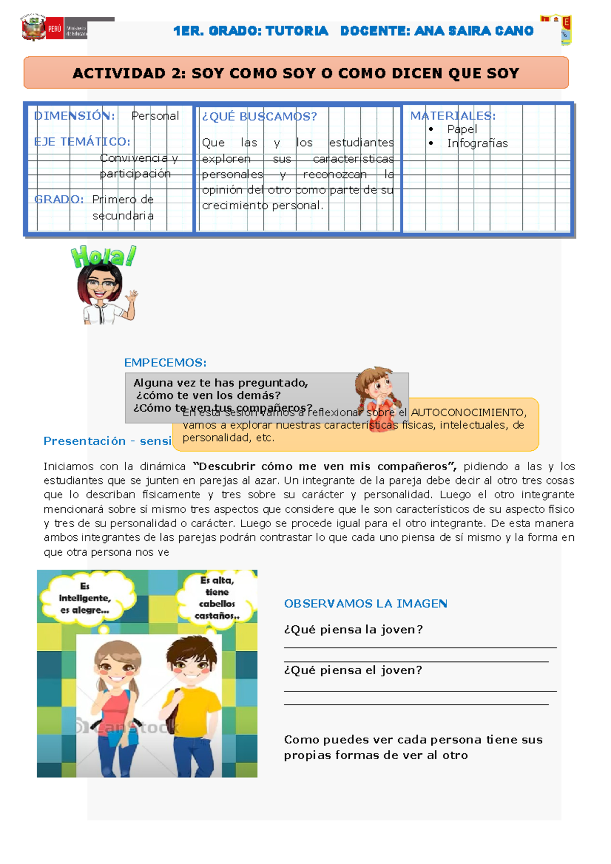 SOY COMO SOY O COMO Dicen QUE SOY - EMPECEMOS: Presentación ...