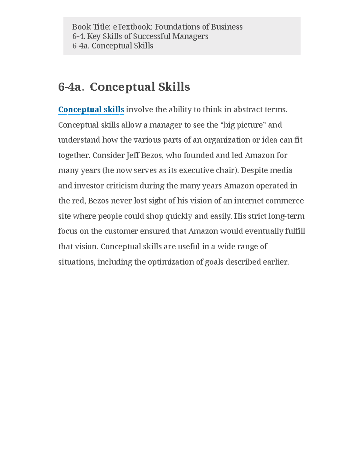 Conceptual Skills - sas - Book Title: eTextbook: Foundations of ...