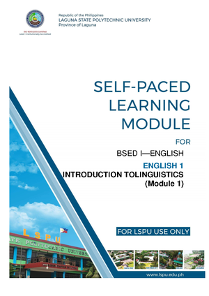 Prelims Introduction to Linguistics - ASIA COLLEGE of Advanced Studies ...